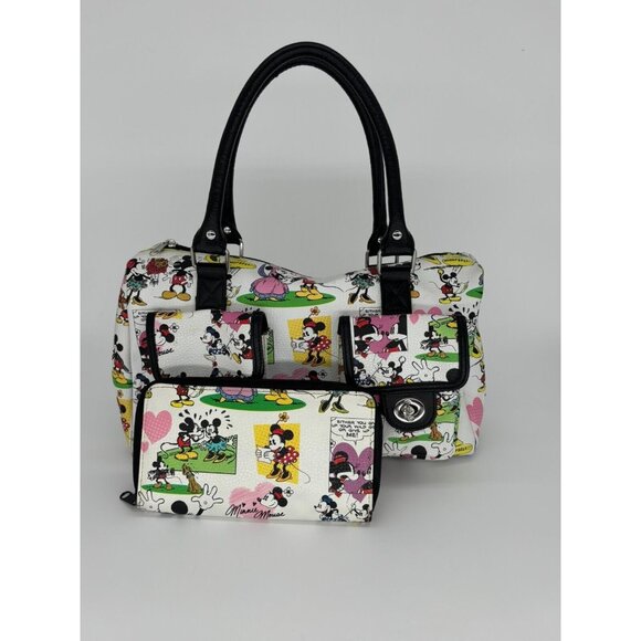 Disney | Bags | Disneyparks Mickey Minnie Mouse Cartoon Handbag Purse ...